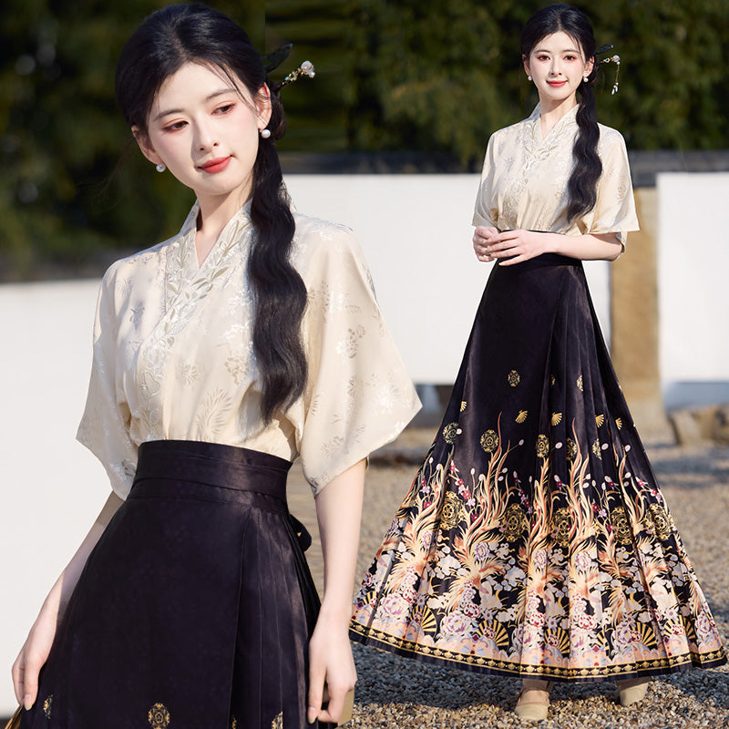 Lookbook Series Plus Size Printing Hanfu 12067+12169 Black – Hanfu Shop