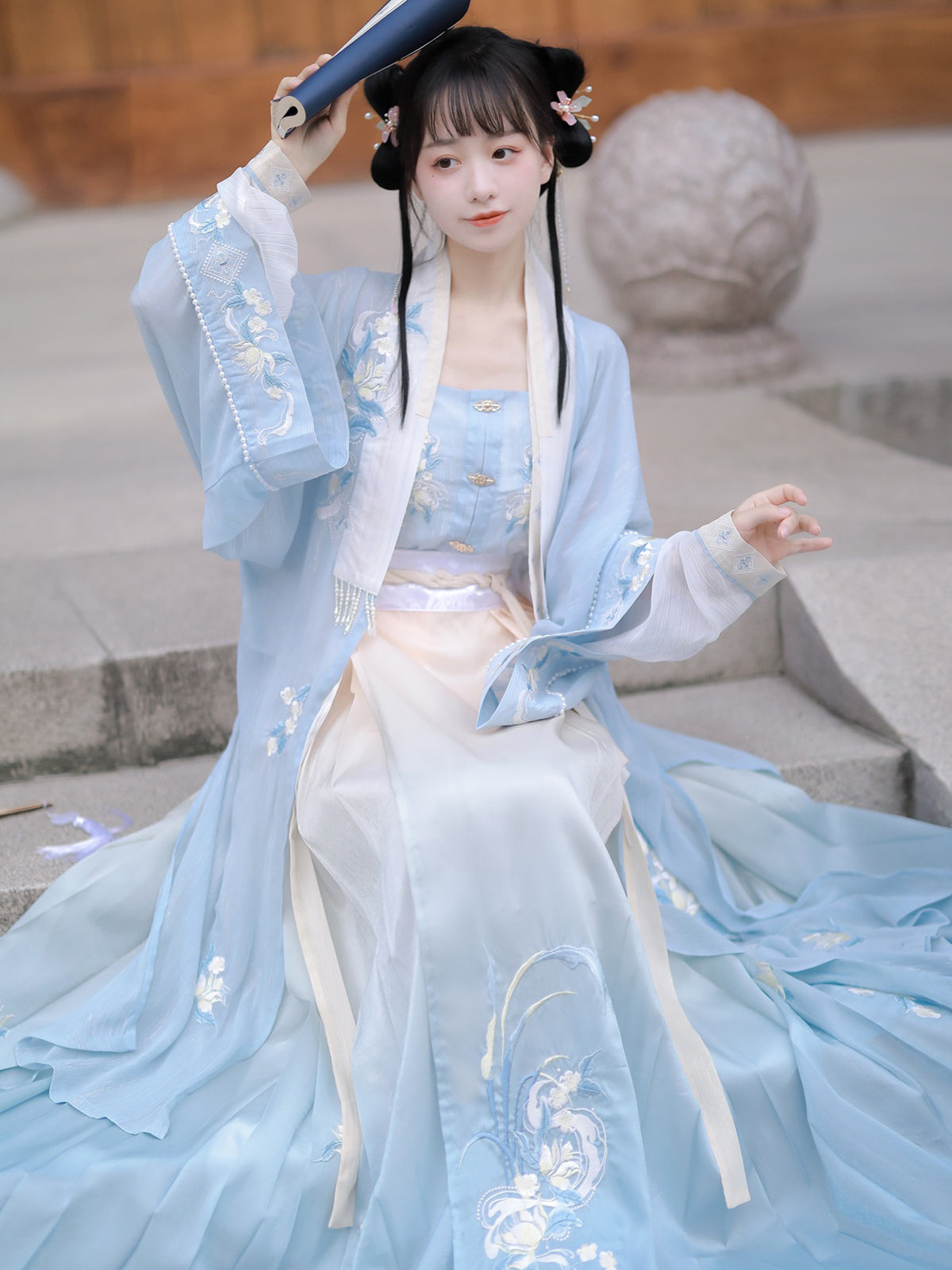 Han Element Series 2025 Hanfu Han-Element Outerwear Cyan – Hanfu Shop